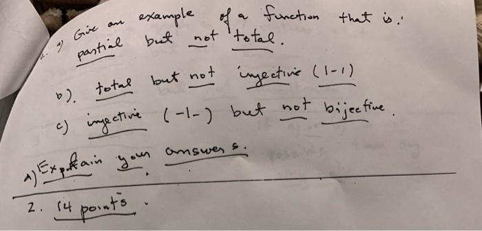 Solved de example but function that is not total. * Gie | Chegg.com