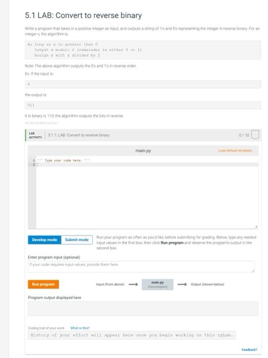 Solved secind bex. Entet arogram input (optional) Program | Chegg.com
