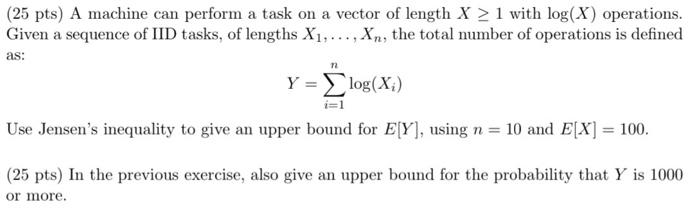Solved (25 pts) A machine can perform a task on a vector of | Chegg.com