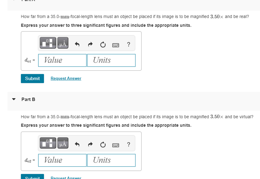 Solved How far from a 35.0-mm-focal-length lens must an | Chegg.com