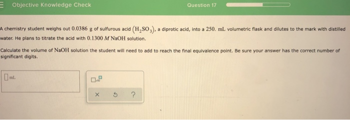 Solved Objective knowledge Check Question 17 A chemistry | Chegg.com