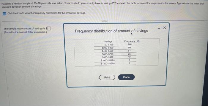 Solved Can you help me find 1. The sample mean amount of | Chegg.com
