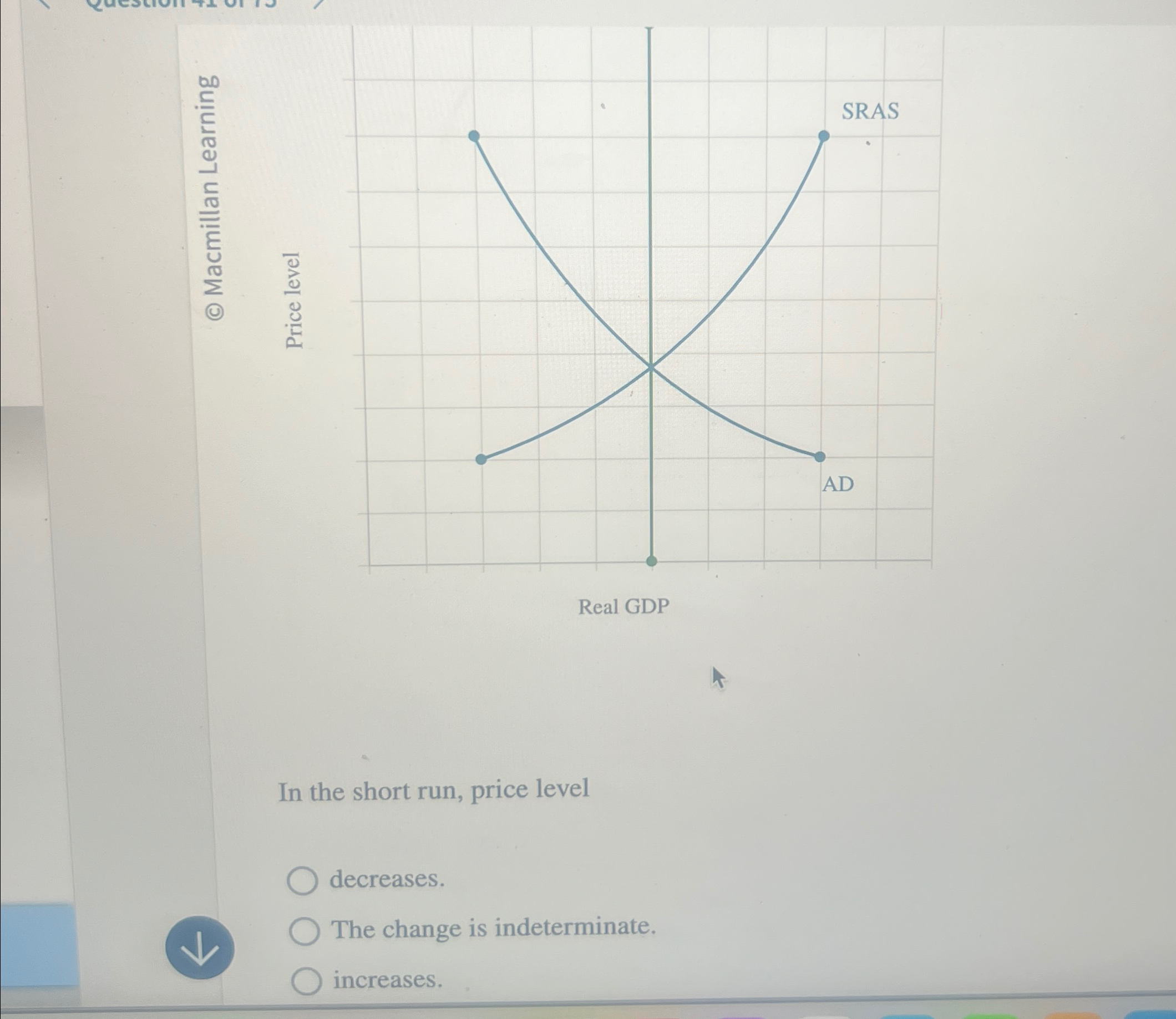 Solved In the short run, price level ﻿decreases. ﻿The | Chegg.com