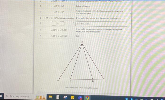 Fill In The Missing Statement And Reason Of The Proof