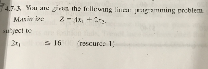 Solved 74.7-3. You are given the following linear | Chegg.com