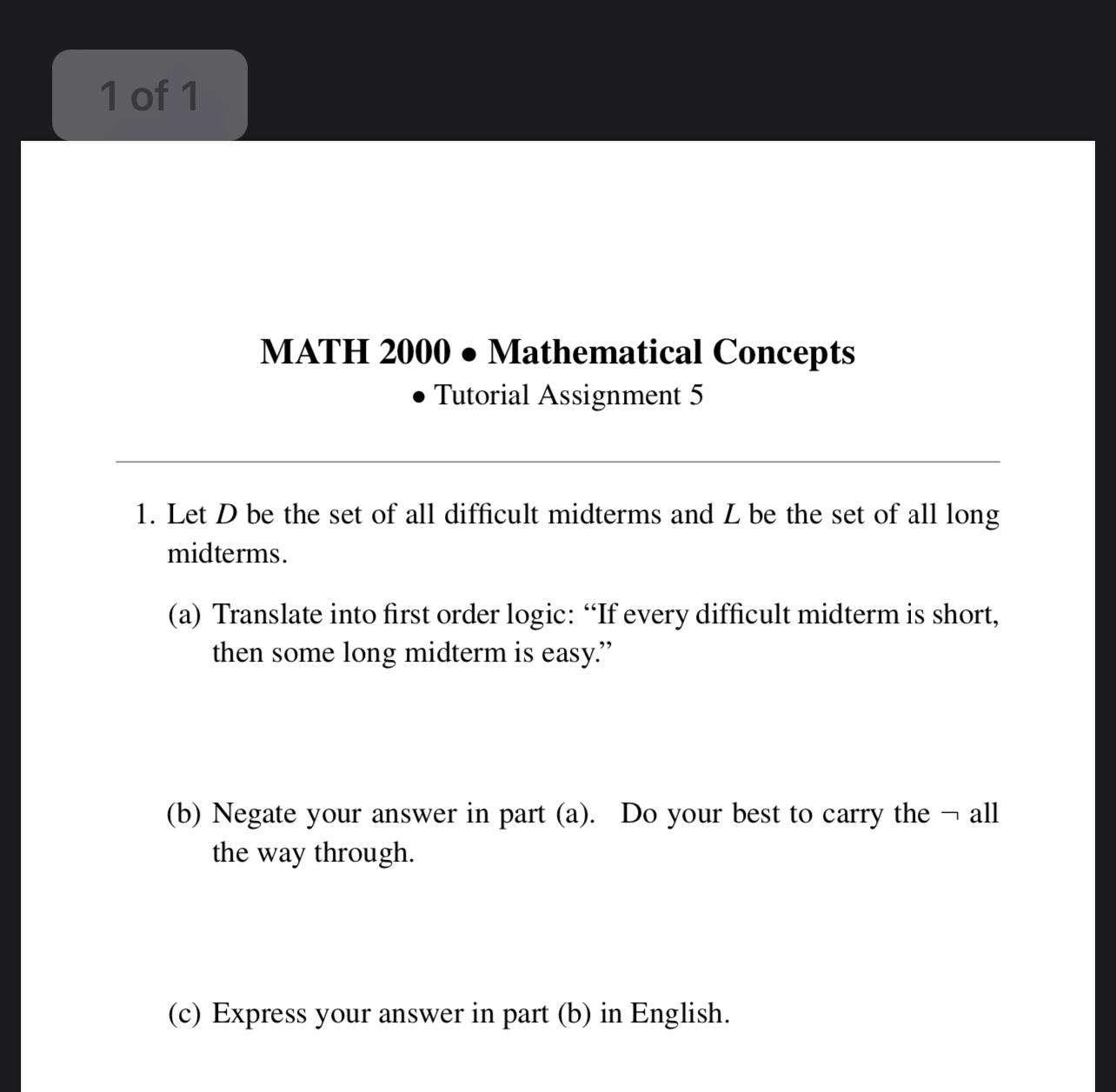 Solved MATH 2000* ﻿Mathematical ConceptsTutorial Assignment | Chegg.com