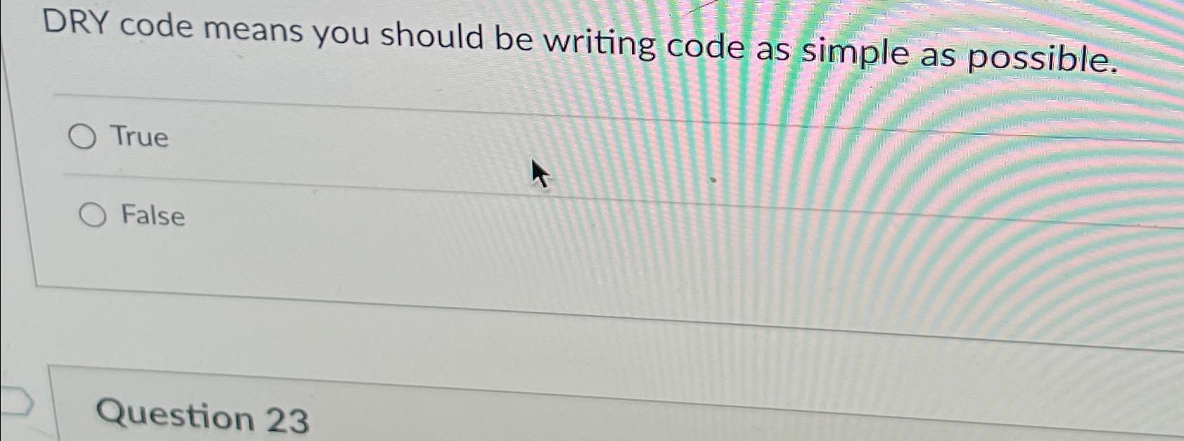 Solved DRY code means you should be writing code as simple | Chegg.com