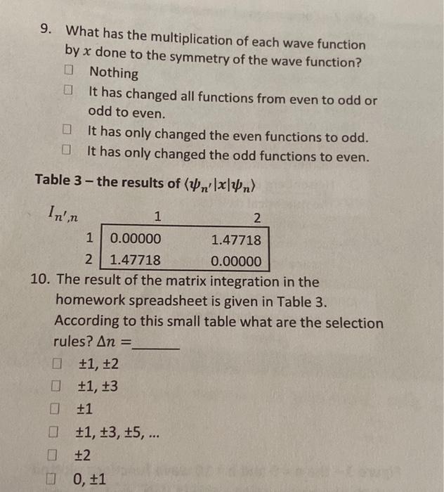 Solved 9. What has the multiplication of each wave function | Chegg.com