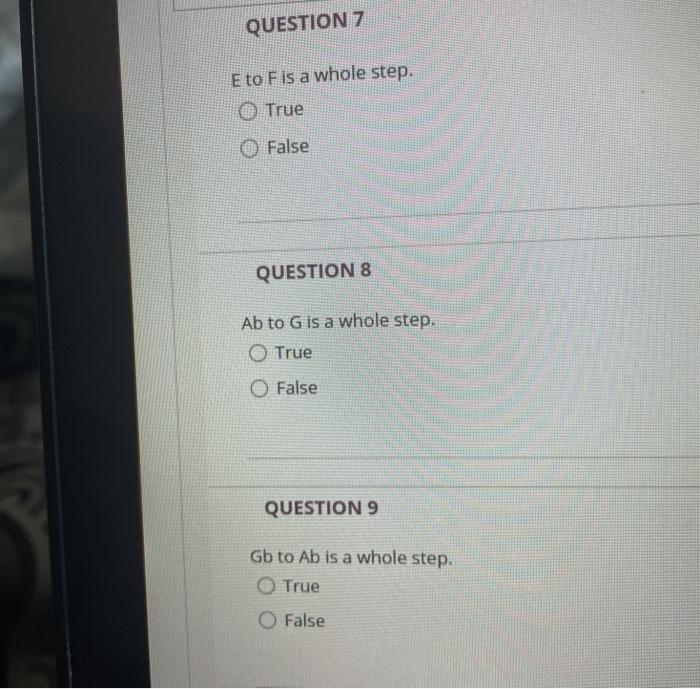Solved QUESTION 1 A half step has 0 notes in between. O True | Chegg.com