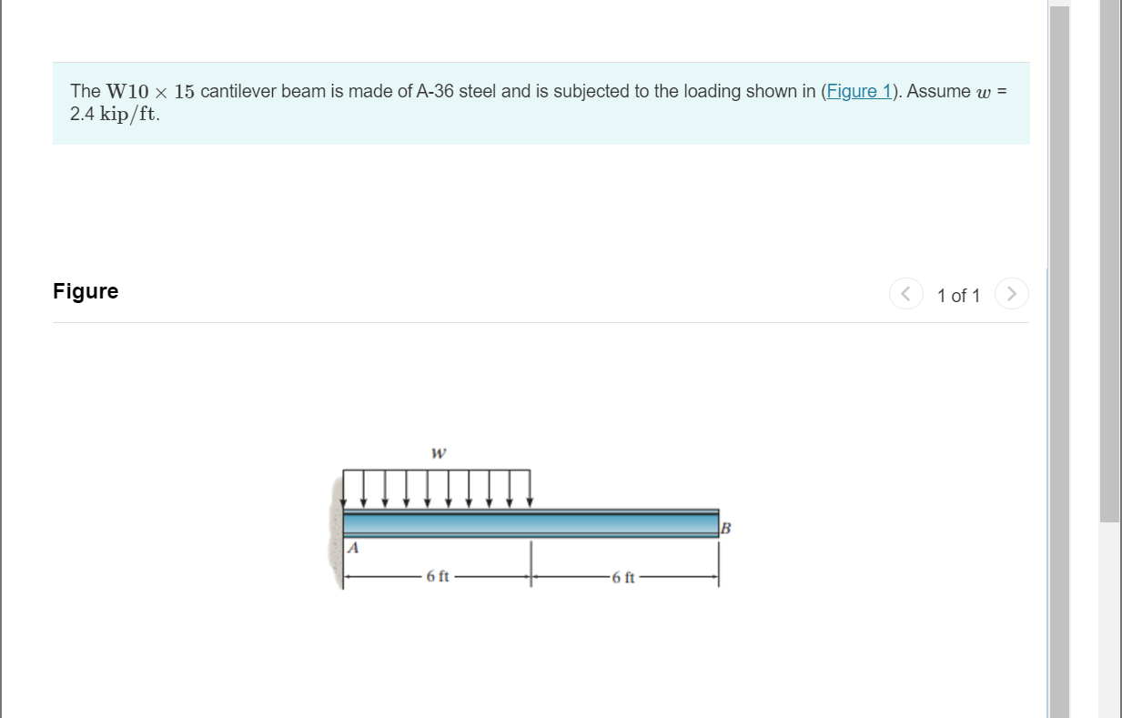 Solved The W10 \( \times 15 \) ﻿cantilever beam is made of | Chegg.com