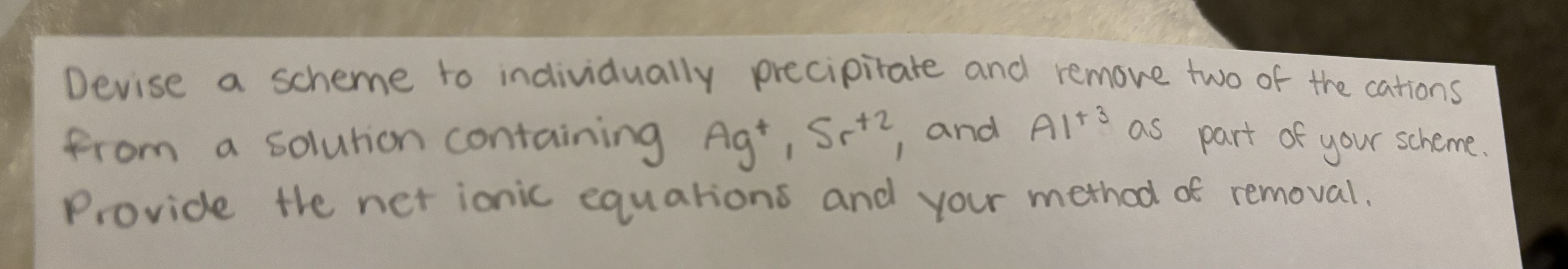 Solved Devise a scheme to individually precipitate and | Chegg.com