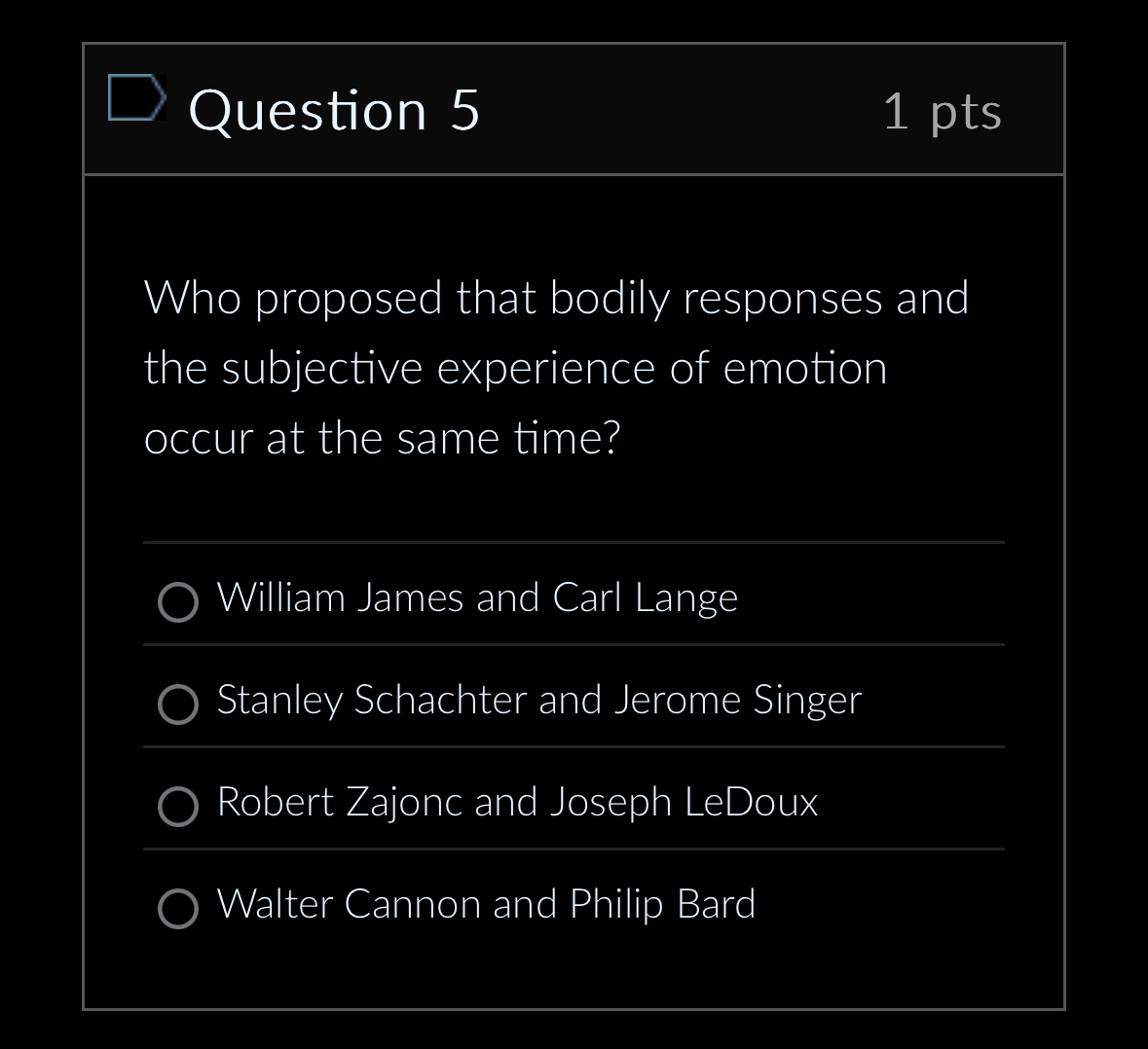 Solved Question 51 ﻿ptsWho proposed that bodily responses | Chegg.com