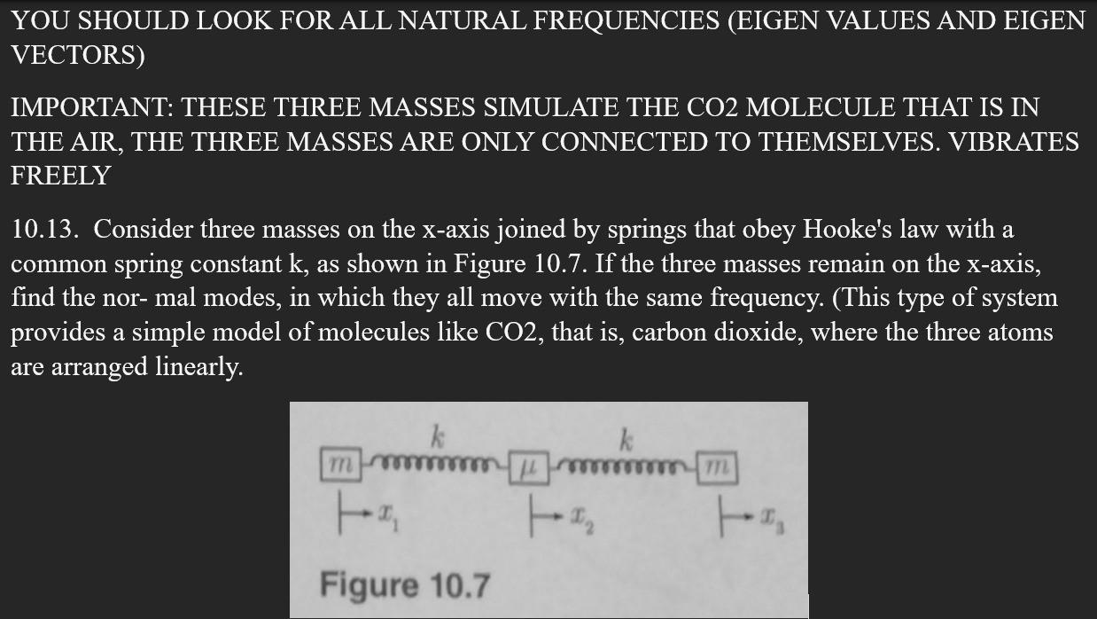 Solved YOU SHOULD LOOK FOR ALL NATURAL FREQUENCIES (EIGEN | Chegg.com
