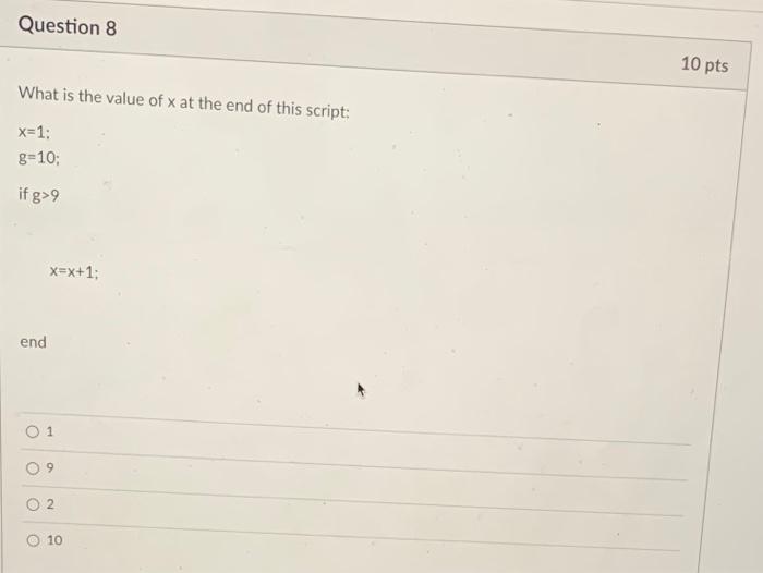 Solved Question 6 10 pts What does the following script do? | Chegg.com