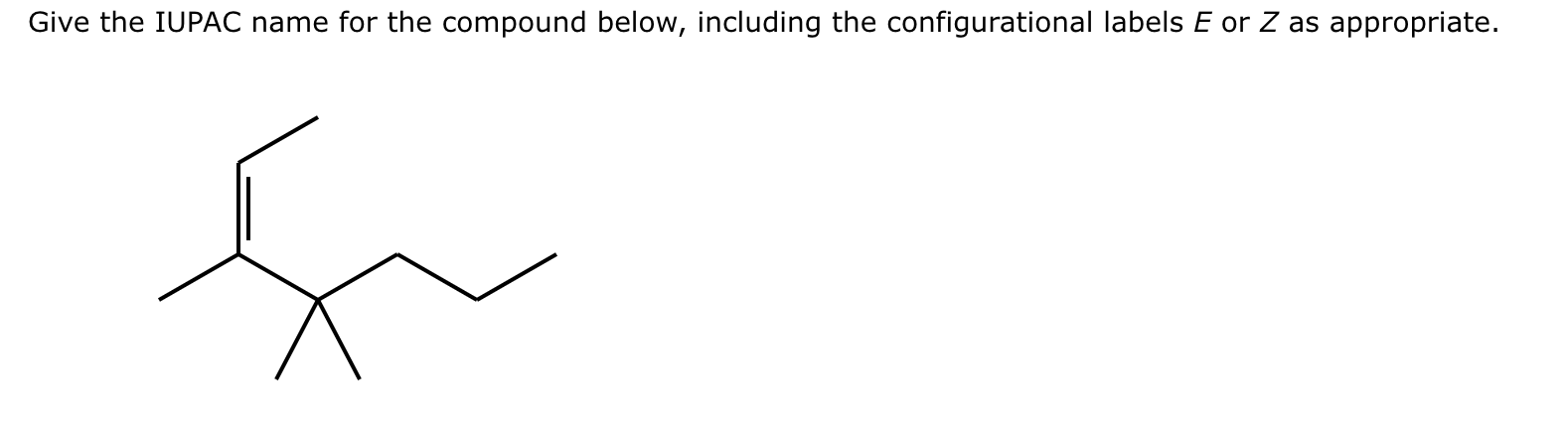 Solved Give the IUPAC name for the compound below, including | Chegg.com
