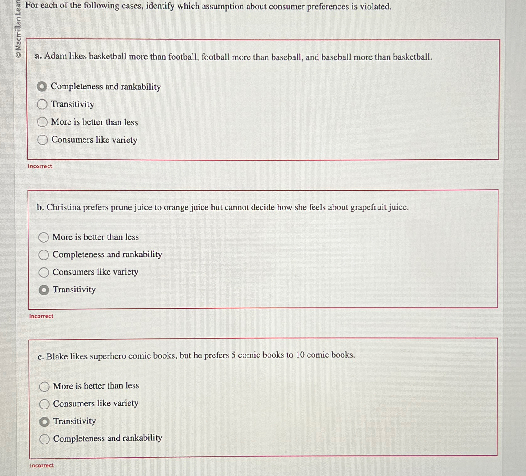 Solved For each of the following cases, identify which | Chegg.com