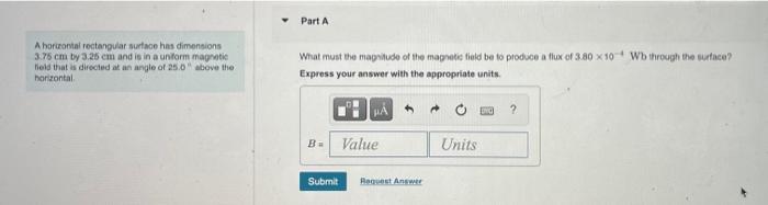 Solved A horizontal rectangular surface has dimensions 3.75 | Chegg.com