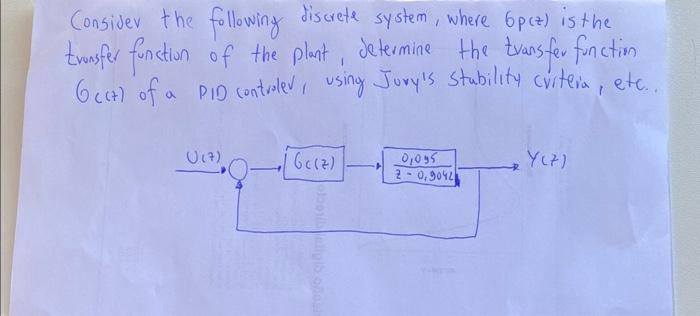 Solved Consider the following discrete system, where 6p(z) | Chegg.com