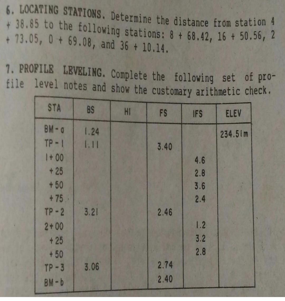 Solved 6. LOCATING STATIONS. Determine the distance from | Chegg.com