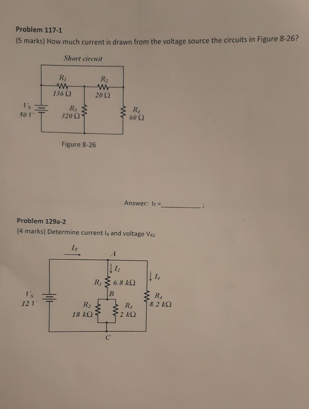 Solved Problems 119-1 (2 marks) Determine RT between | Chegg.com