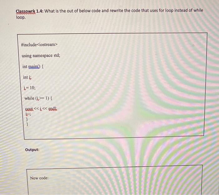 Solved Classwork 1 5 Create A Table Of Multiplication Using Chegg
