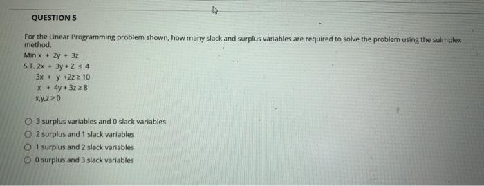 Solved QUESTIONS For the Linear Programming problem shown, | Chegg.com