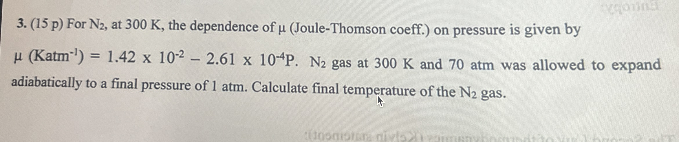 Solved ( 15 ﻿p ) ﻿For N2, ﻿at 300 ﻿K , ﻿the dependence of | Chegg.com