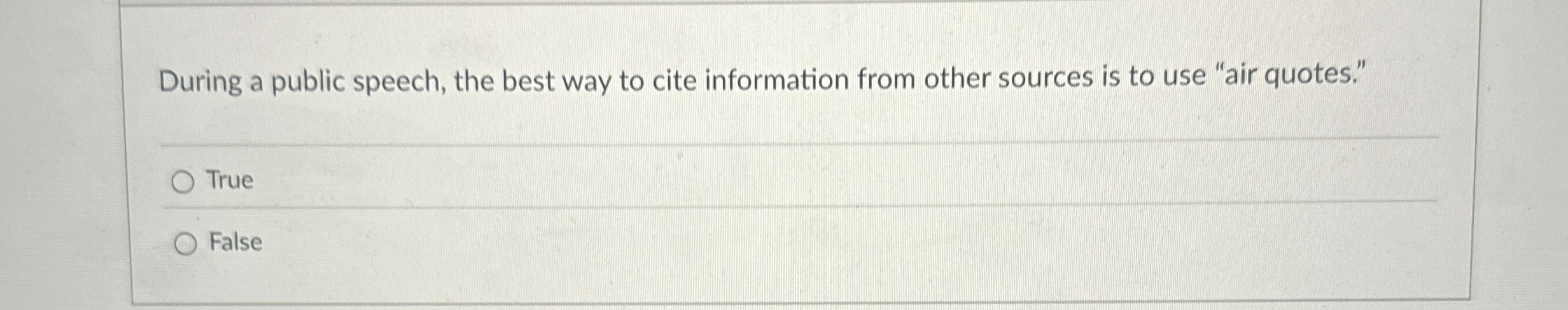 Solved During a public speech, the best way to cite | Chegg.com