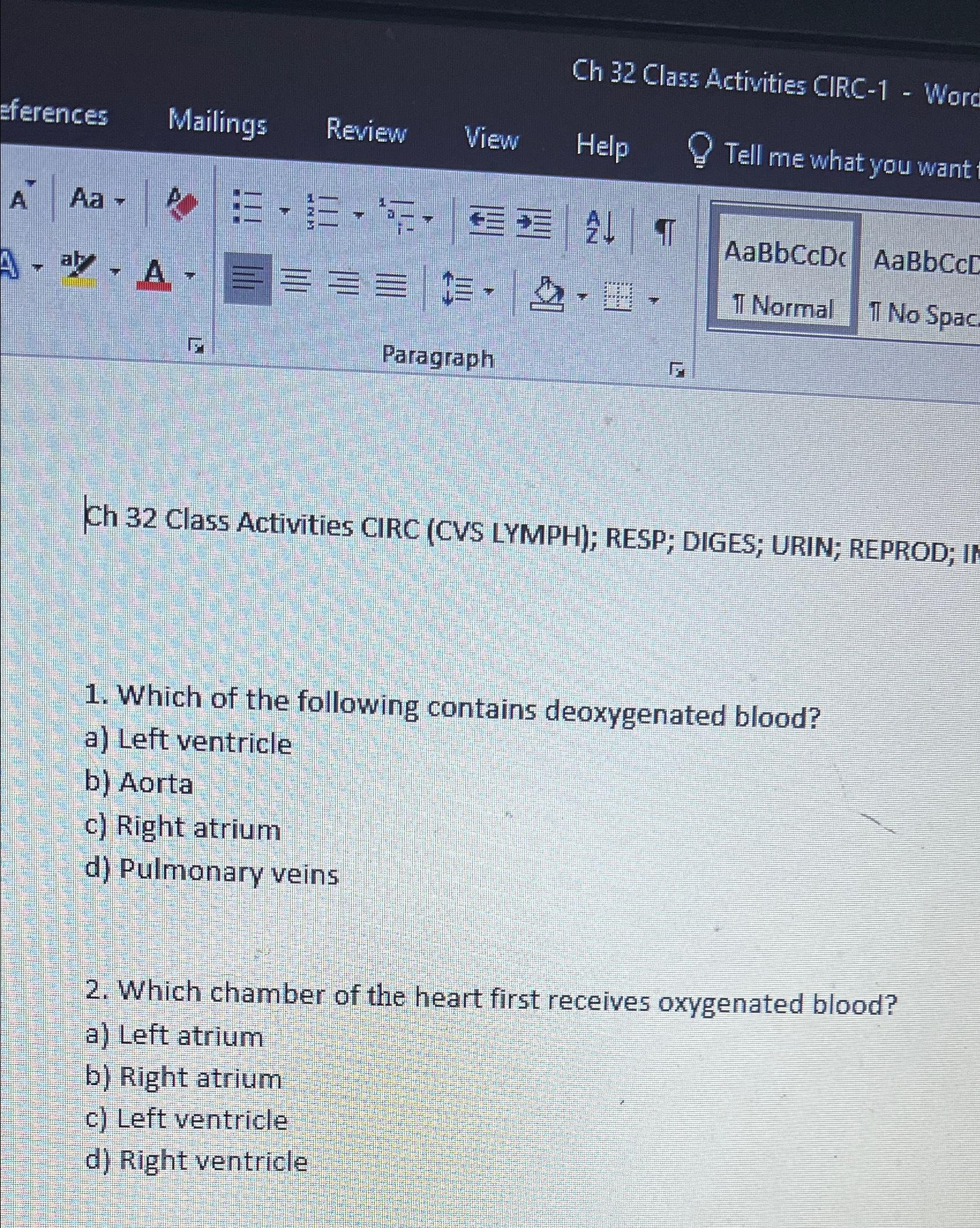 Solved Ch 32 ﻿Class Activities CIRC-1 - | Chegg.com