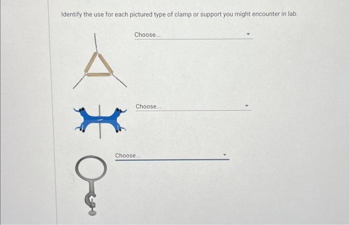 Solved Identify the use for each pictured type of clamp or | Chegg.com