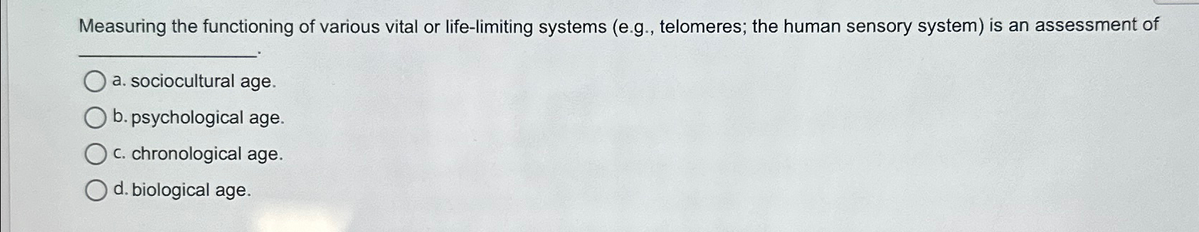 Solved Measuring the functioning of various vital or | Chegg.com
