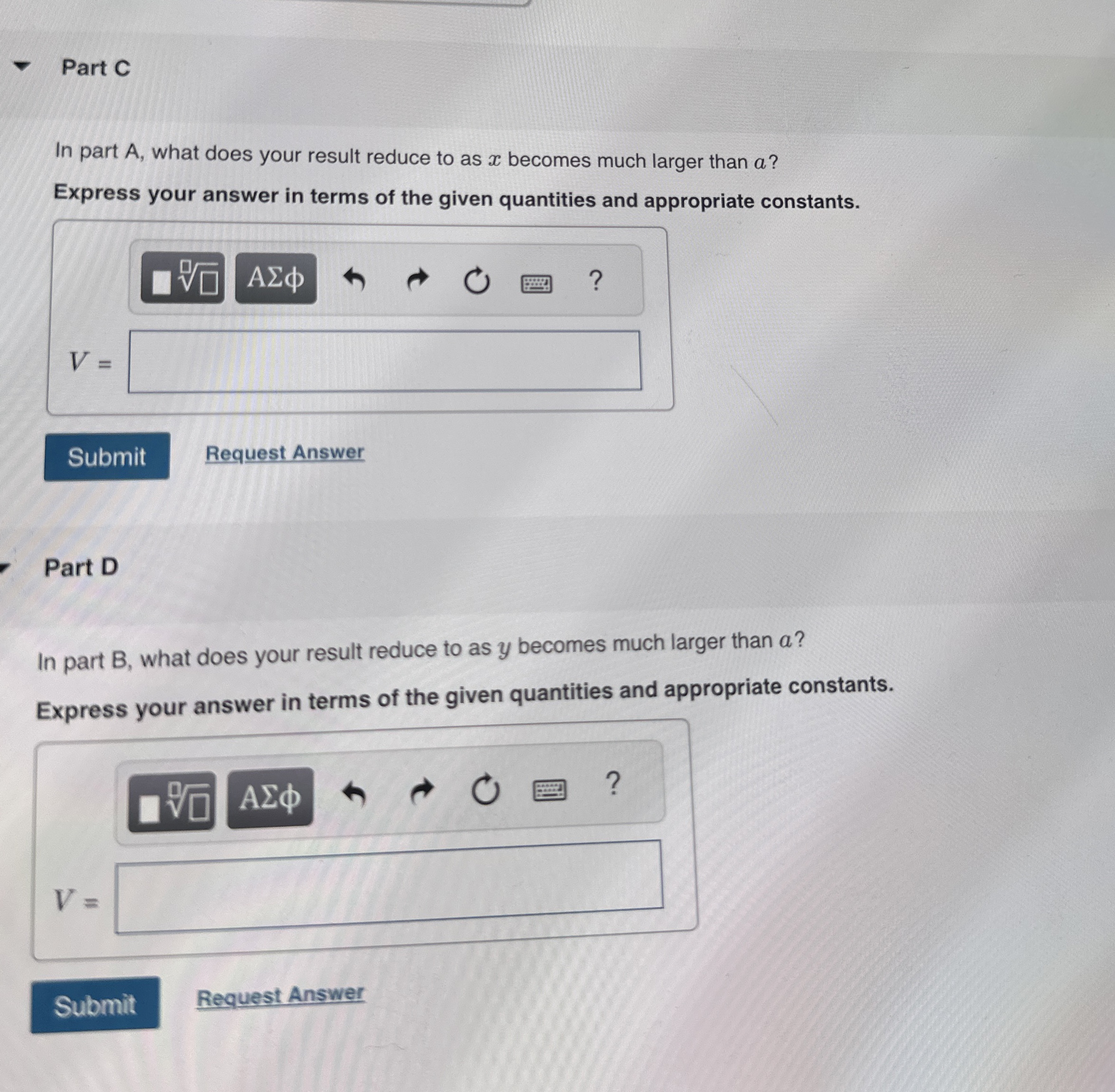 Solved Part CIn part A, ﻿what does your result reduce to as | Chegg.com