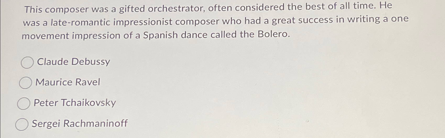 Solved This composer was a gifted orchestrator, often | Chegg.com