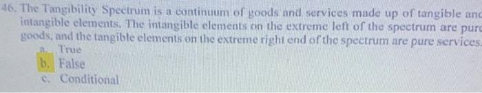 6. The Tangibility Spectrum is a continuum of goods | Chegg.com