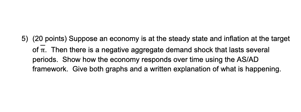 Solved 5) (20 ﻿points) ﻿Suppose an economy is at the steady | Chegg.com
