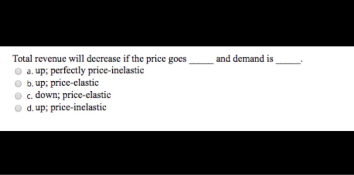 Solved _and demand is Total revenue will decrease if the | Chegg.com