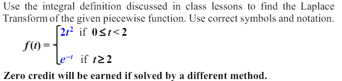 Solved Use the integral definition discussed in class | Chegg.com