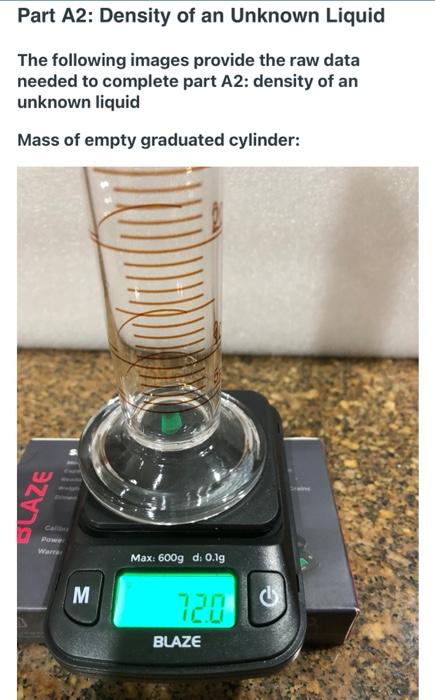 Solved Part A2: Density of an Unknown Liquid The following | Chegg.com