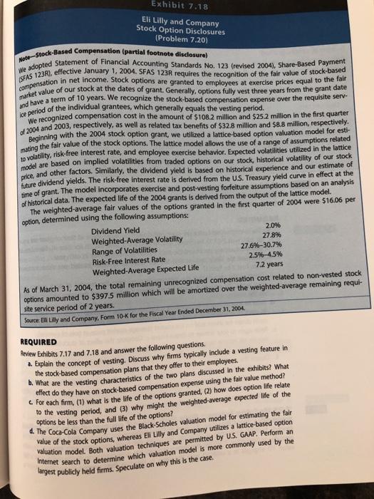 Note-Stock-Based Compensation (partial footnote | Chegg.com