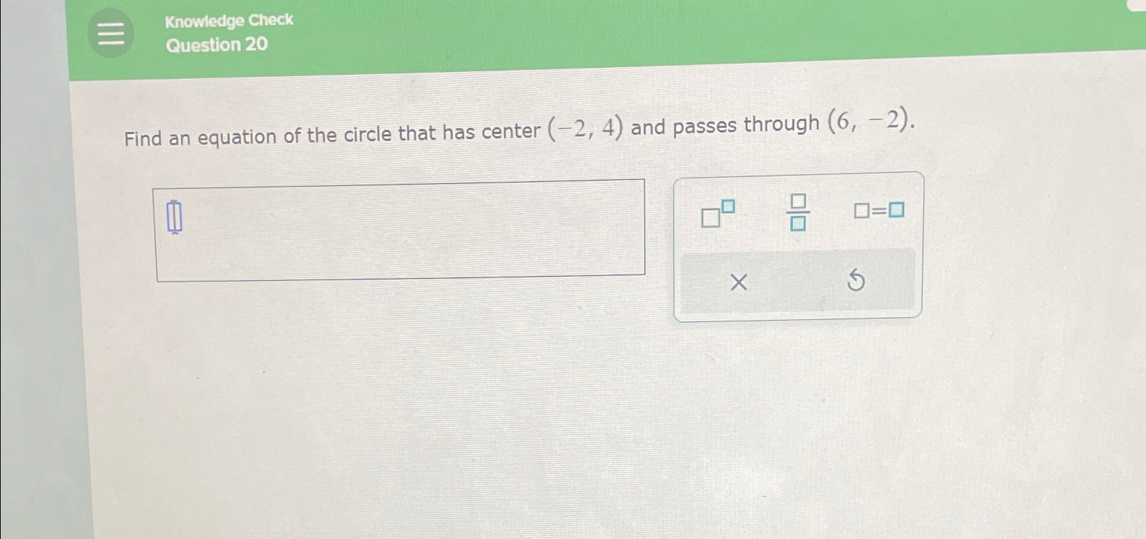 Solved Knowledge CheckQuestion 20Find an equation of the | Chegg.com
