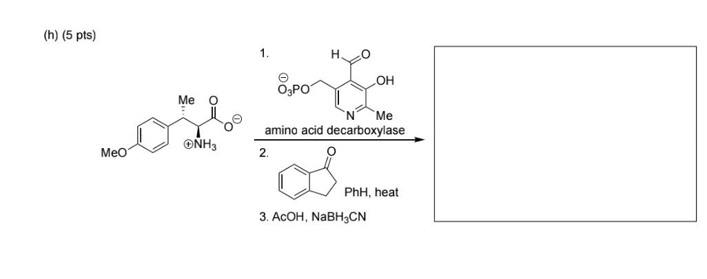 Solved (h) (5 pts) 1. MYCH OH O3PO Me vozilo Me amino acid | Chegg.com