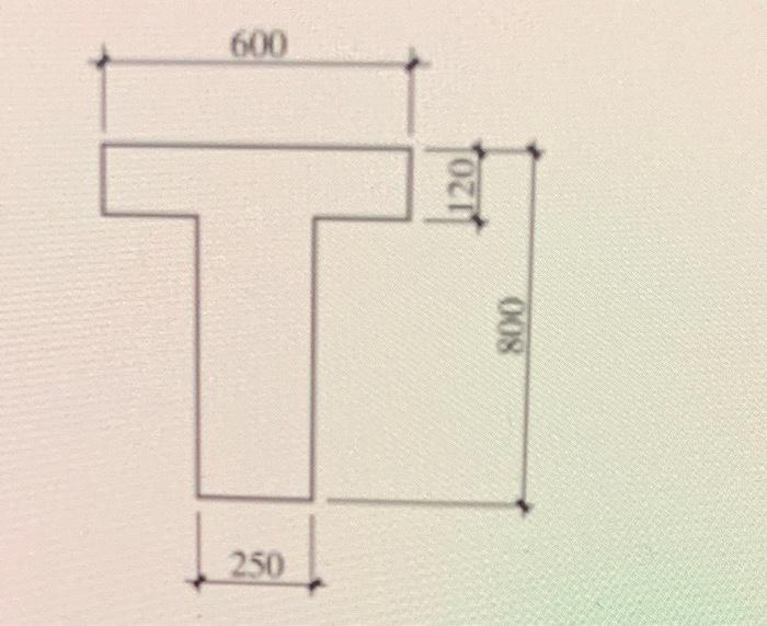 Solved The T section of a reinforced concrete beam is shown | Chegg.com