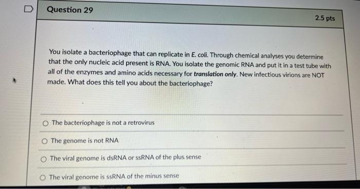 Solved You isolate a bacteriophage that can replicate in E. | Chegg.com