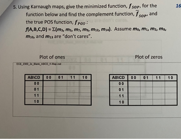 Solved 4. Using a Karnaugh map, minimize f(a,b,c,d) = (mı, | Chegg.com
