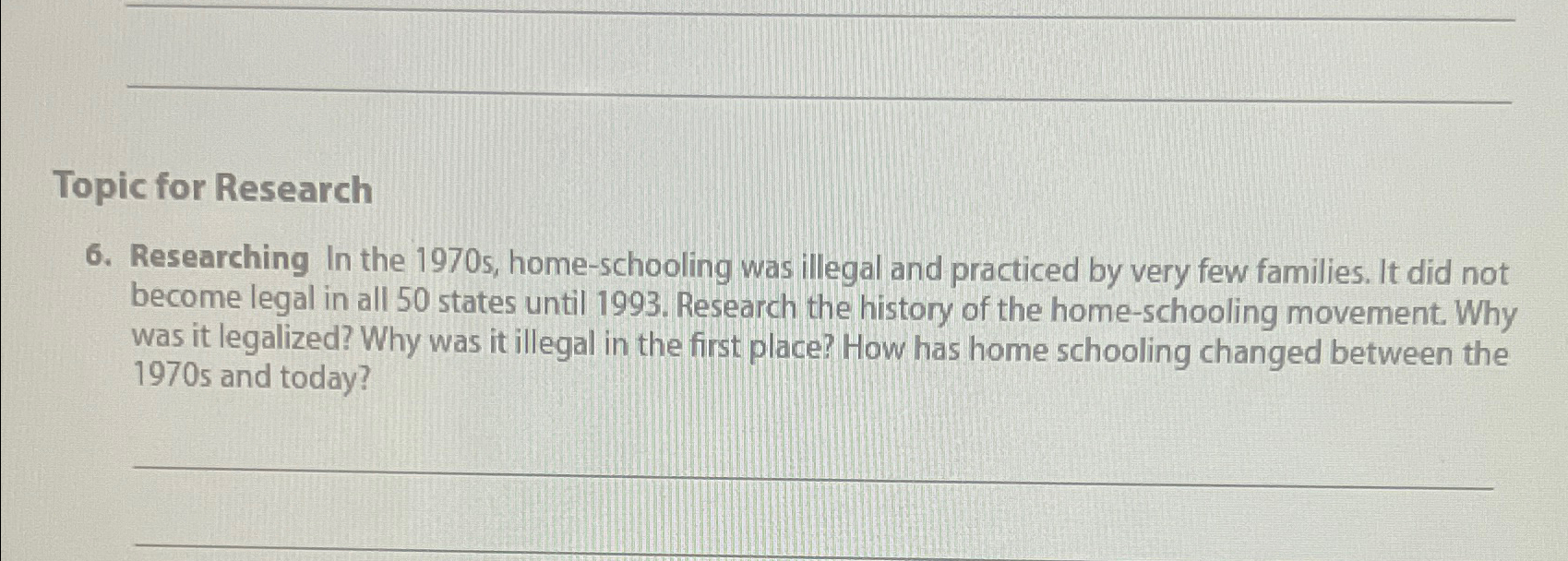 Solved Topic for Research6. ﻿Researching In the 1970 ﻿s, | Chegg.com