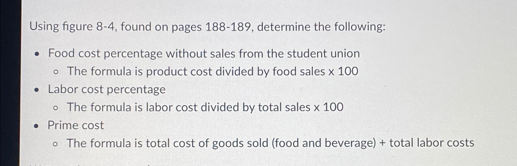 Solved Using figure 8-4, ﻿found on pages 188-189, ﻿determine | Chegg.com