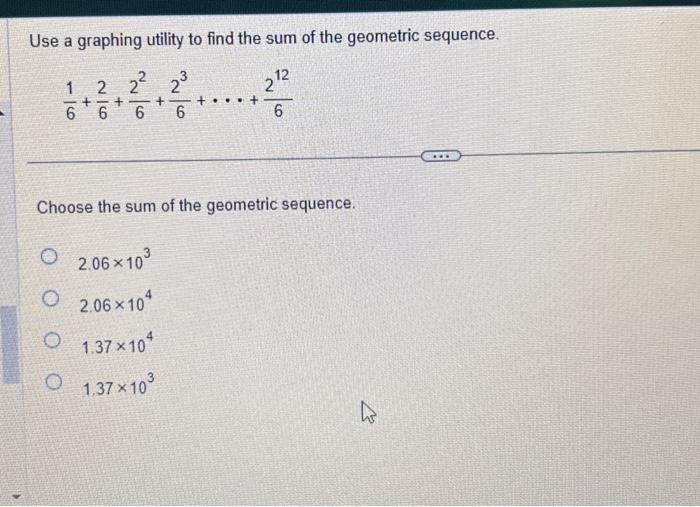 Solved Use a graphing utility to find the sum of the | Chegg.com