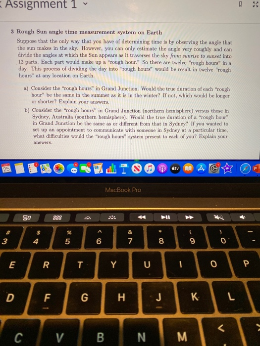 Assignment 1 3 Rough Sun angle time measurement | Chegg.com