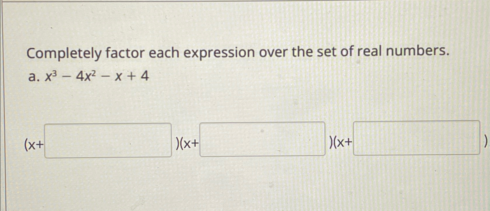 Solved Completely factor each expression over the set of | Chegg.com