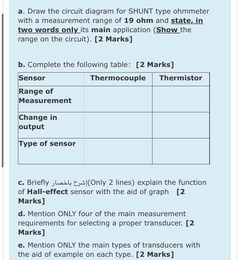 Solved a. ﻿Draw the circuit diagram for SHUNT type ohmmeter | Chegg.com